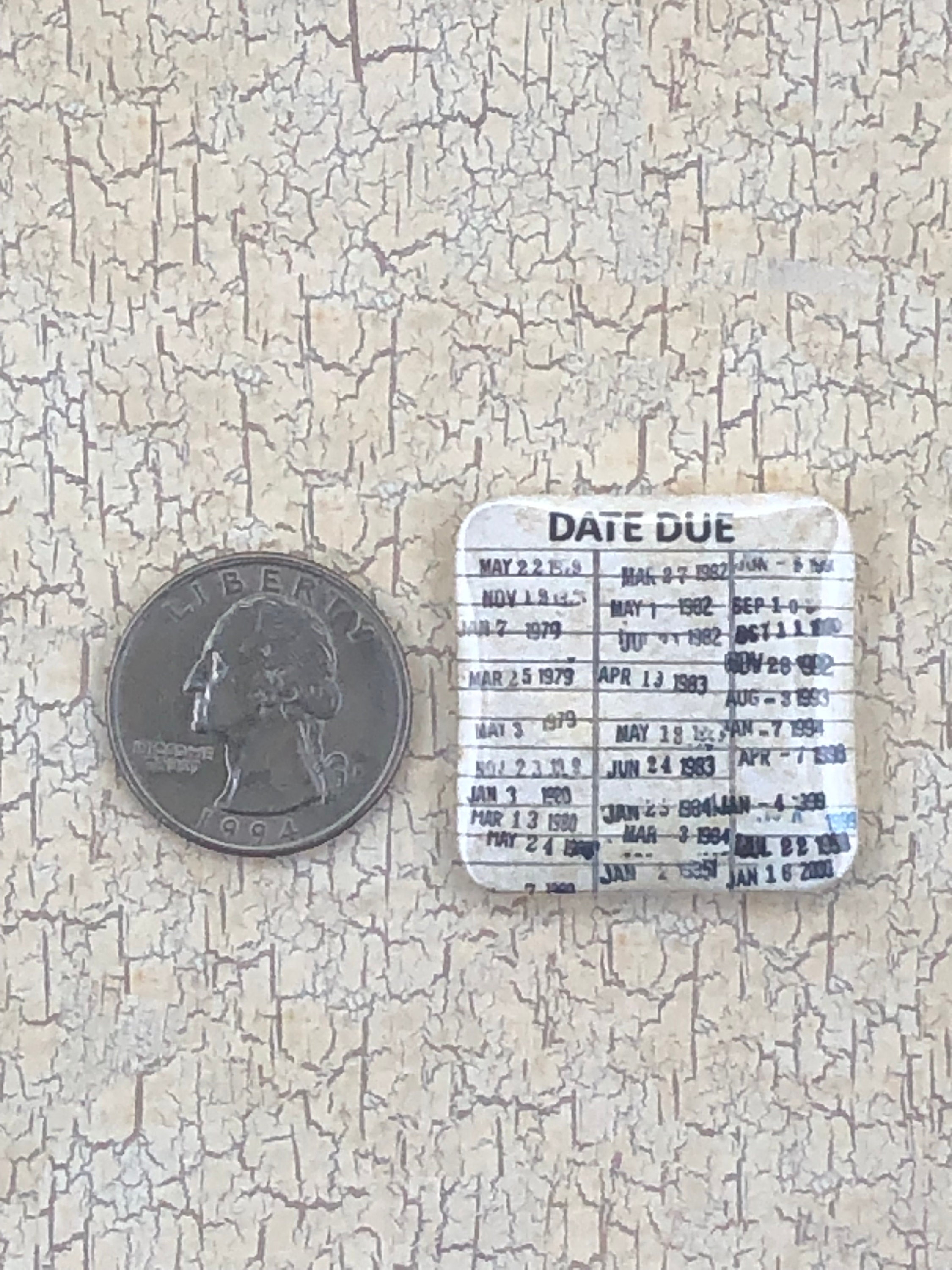 Library Card Date Due Pinback Button, Badge, Flair Book Lover ...
