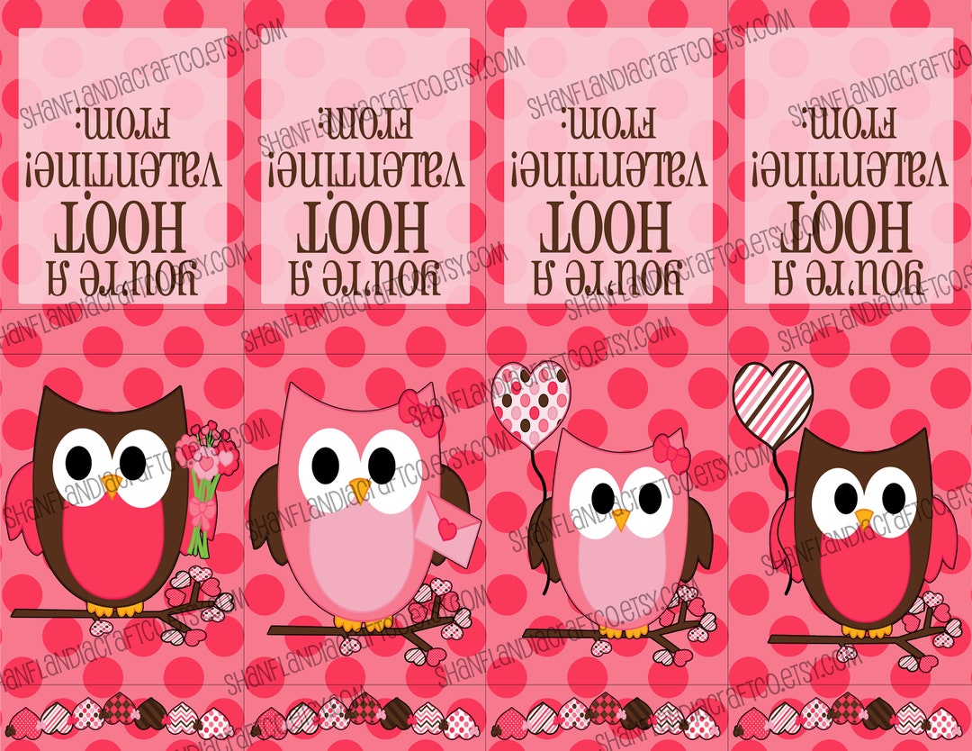 PRINTABLE Cute Owl 'you're a Hoot' Valentine Cards for Class Matchbook ...