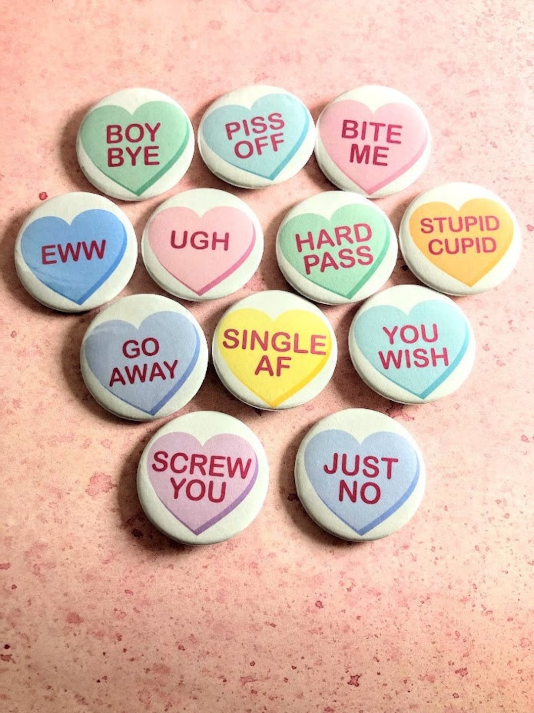 Snarky Conversation Heart Pin: Anti-valentine's Day Flair - Etsy