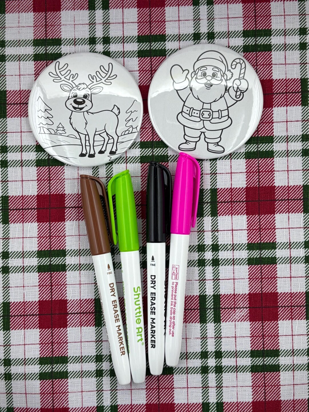 Kids Christmas Coloring Magnet Kits - 3" | Dry Erase Markers Included ...