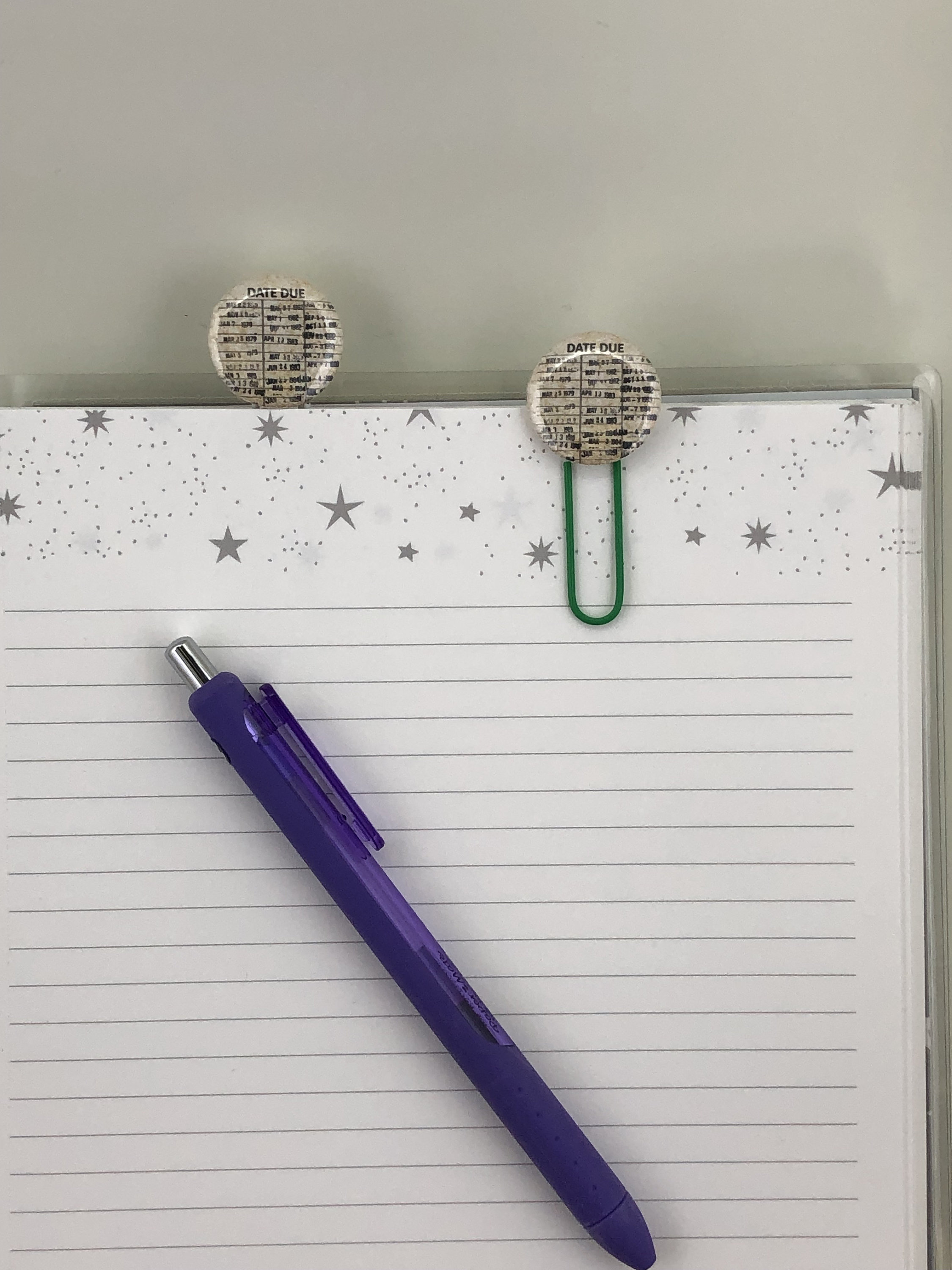 Library Card Date Due Paper Clips, Set of Three Planner, Notebook ...