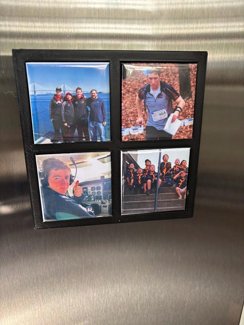 Square Photo Magnet Frame: Holds Four 2x2 Magnets - Desk or Fridge - Etsy