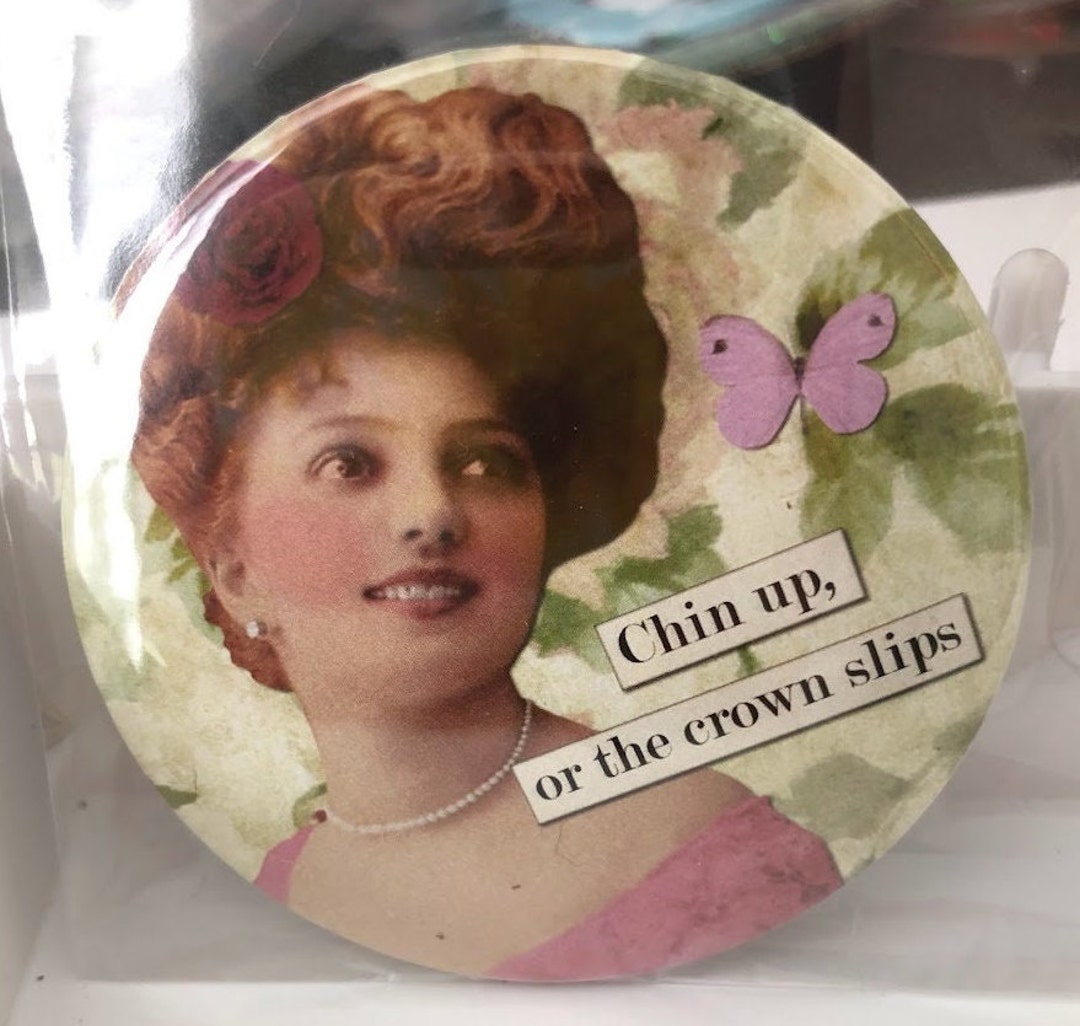 Chin up or the Crown Slips Vintage Lady Pocket/purse Mirror | Great ...