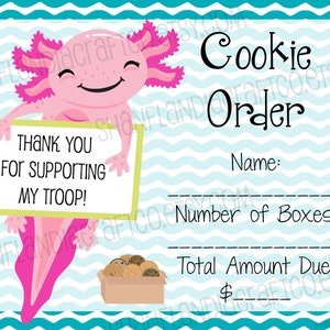 PRINTABLE Girl Scout Cookie Order Receipt | 2024 Axlotl Mascot ...