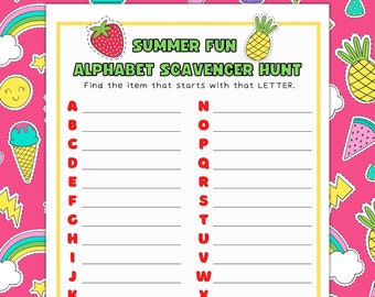 A-Z Alphabet Scavenger Hunt Fun Kids Activity - Etsy