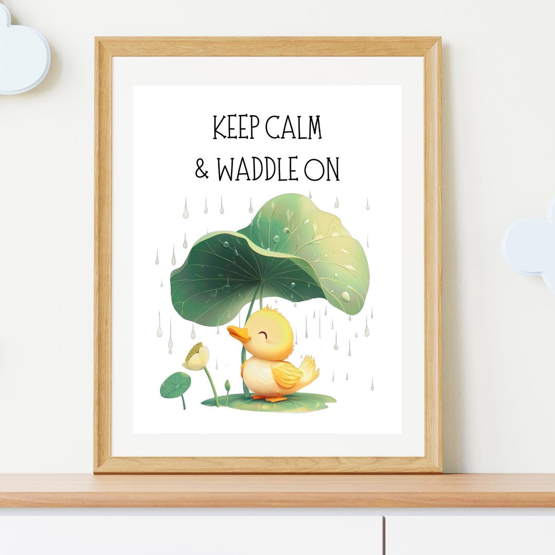 Cute Duck in Rain Printable | Nursery Wall Art | Baby Room Decor ...