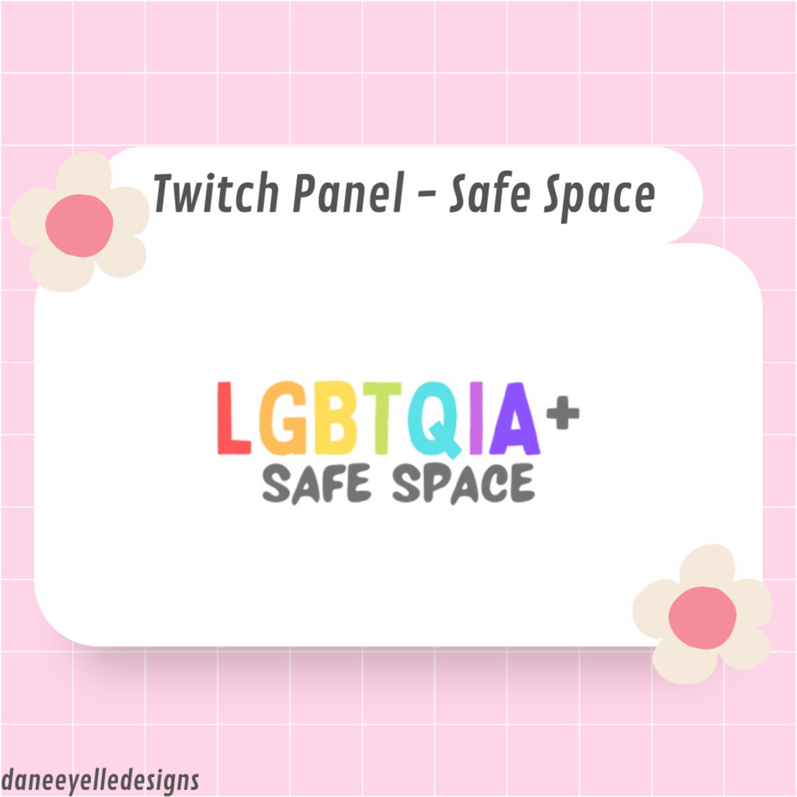 LGBTQIA Safe Space Twitch Panel Cute Pride Love Panels - Etsy