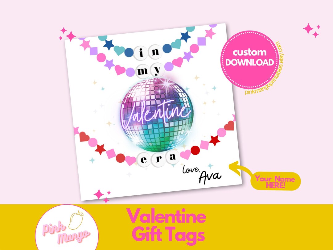 In My Valentine Era Valentine Cards, Mirro Ball Printable Valentine Day ...