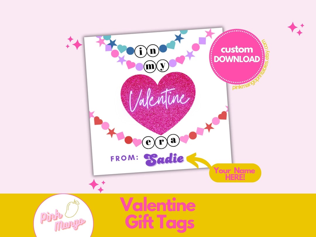 In My Valentine Era Cards, Printable Friendship Bracelet Valentine Day ...