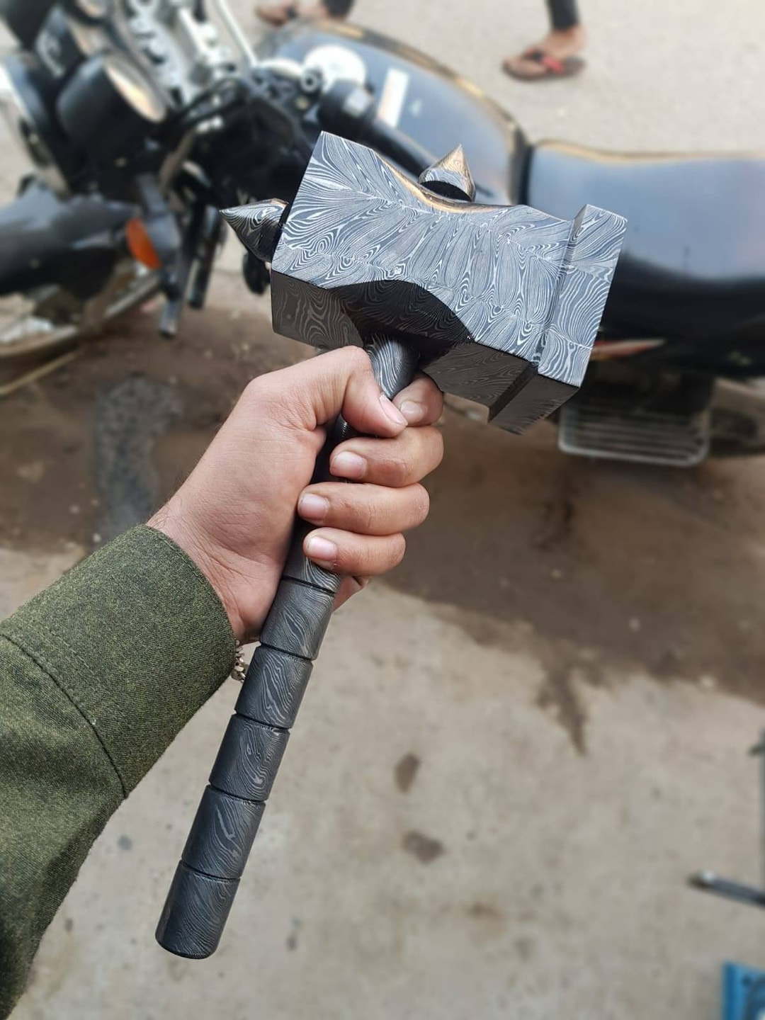 Thor's Hammer, Dasmcus Steel Mosaic Pattern, Handforged , Thor's Hammer ...