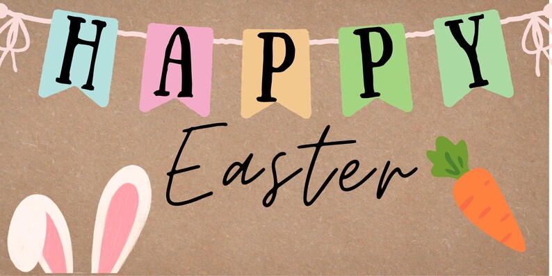 Plantilla de pancarta digital de Pascua - Etsy España
