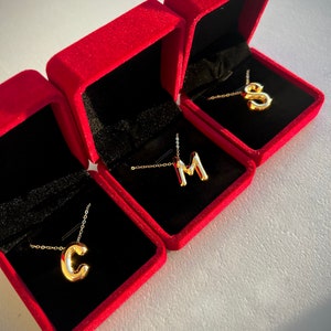 Gold Bubble Initial Necklace - Etsy