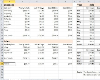 Poshmark Spreadsheet | Etsy
