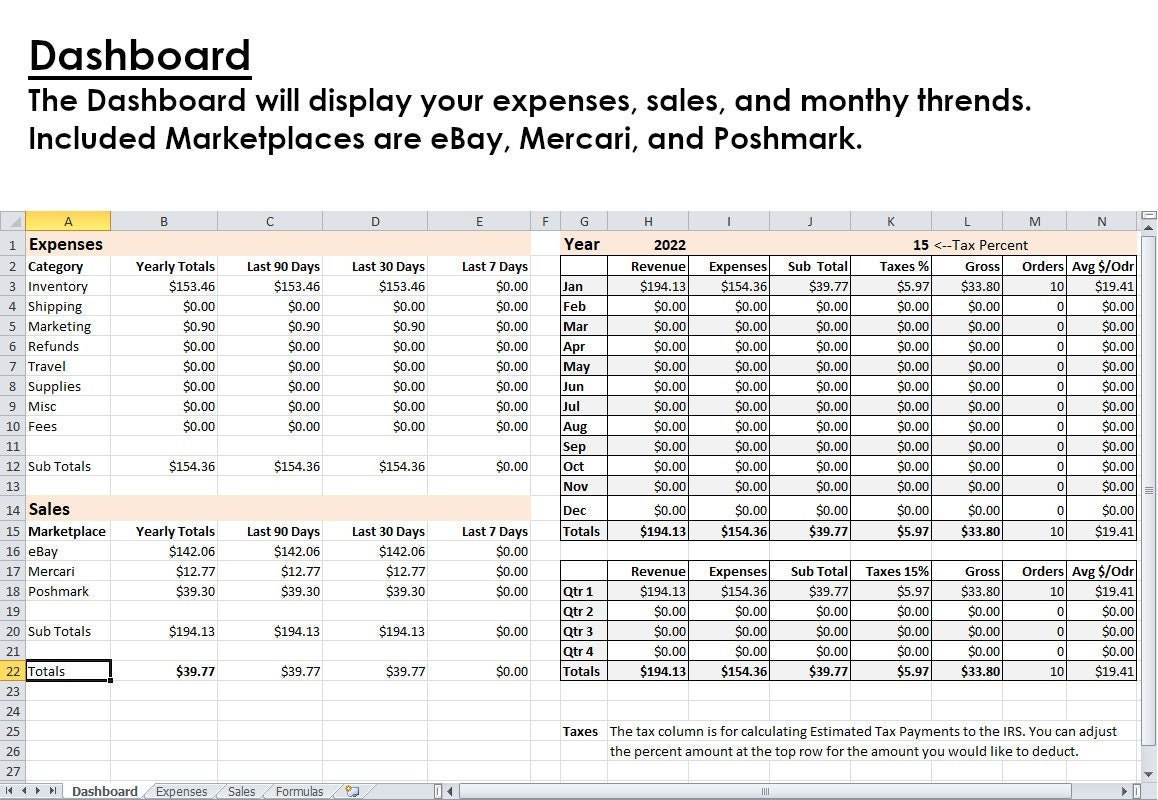 Ebay Excel Template