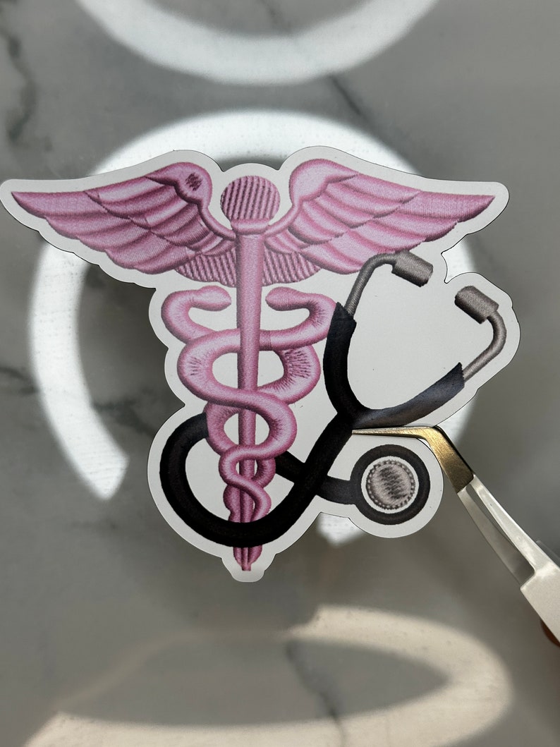 Caduceus Sticker Laptop Decal Car, Tumbler, Glassware Vinyl Sticker ...