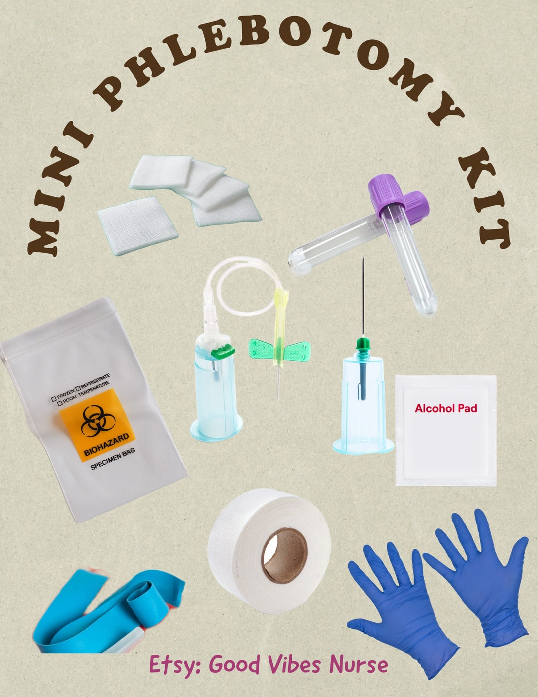 Mini Phlebotomy Kit Venipuncture Butterfly Phlebotomist Practice Kit ...