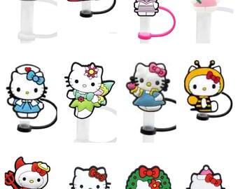 Hello Kitty Straw Topper Hello Kitty Straw Charm - Etsy