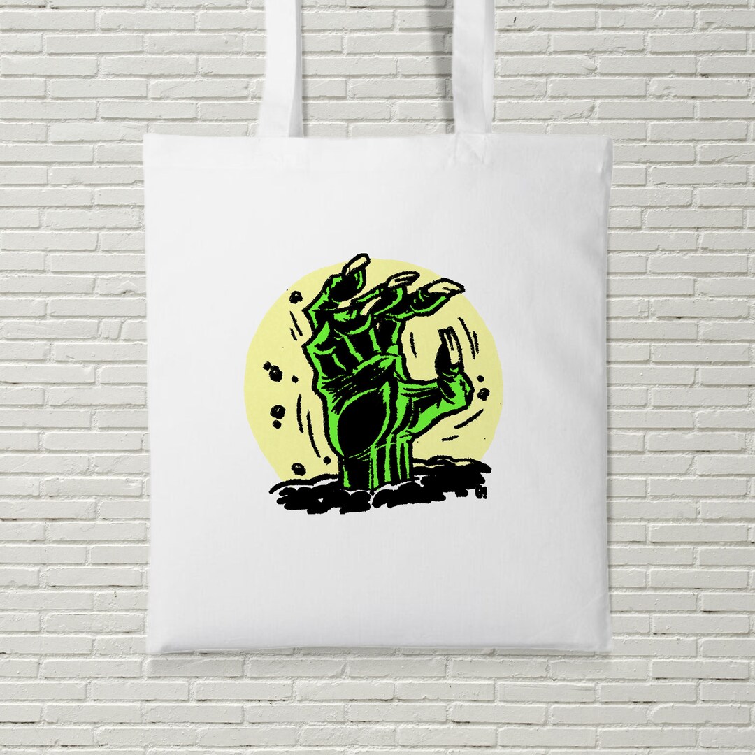 Zombie Hand Tote Bag Halloween Tick or Treat Scary Haunted October Fun ...