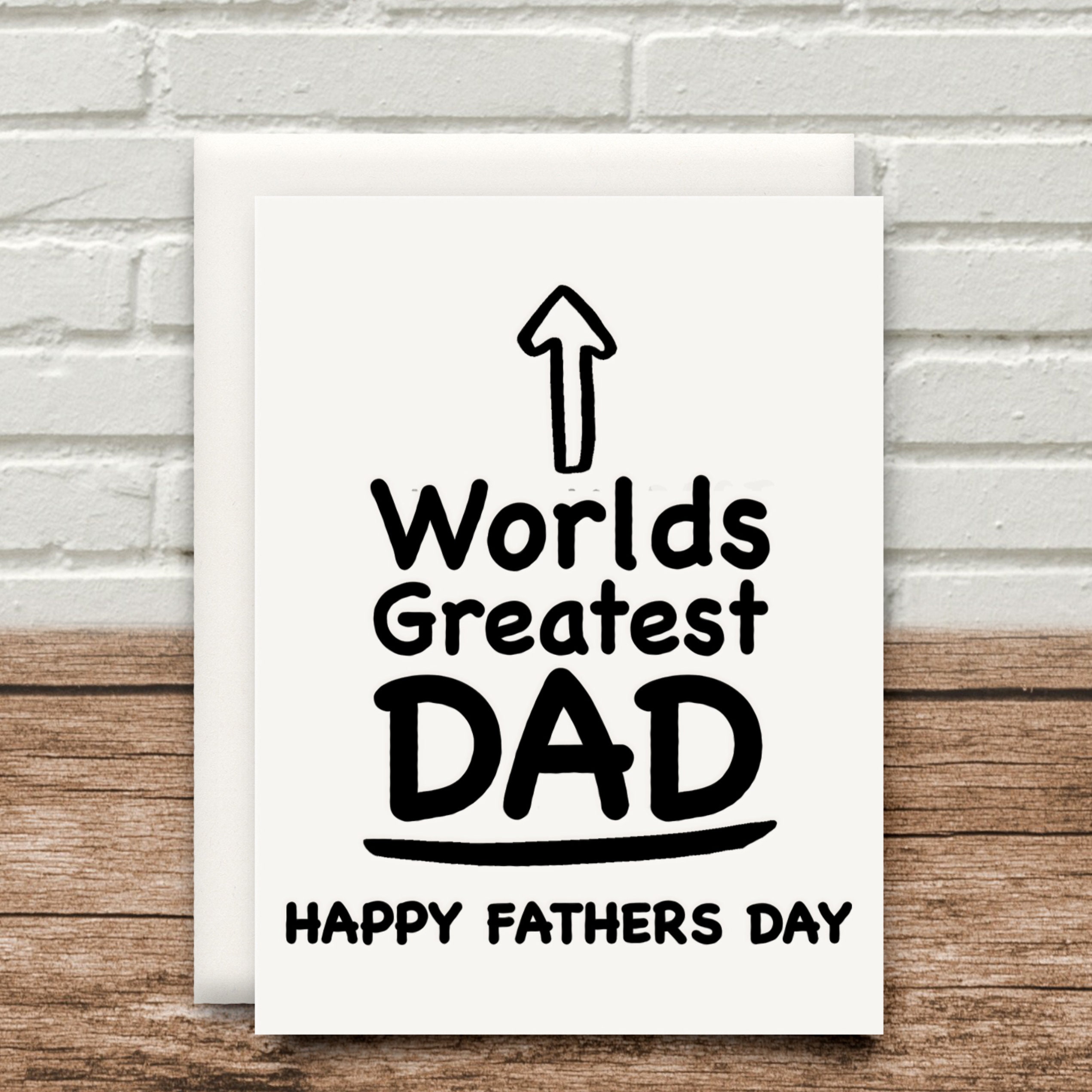 Worlds Greatest Dad Card Happy Birthday Fathers Day Christmas ...