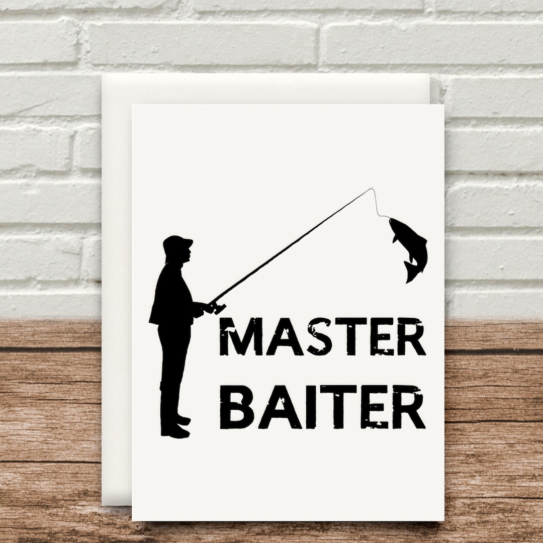 Master Baiter Card Funny Birthday Christmas Valentines Fathers Day ...