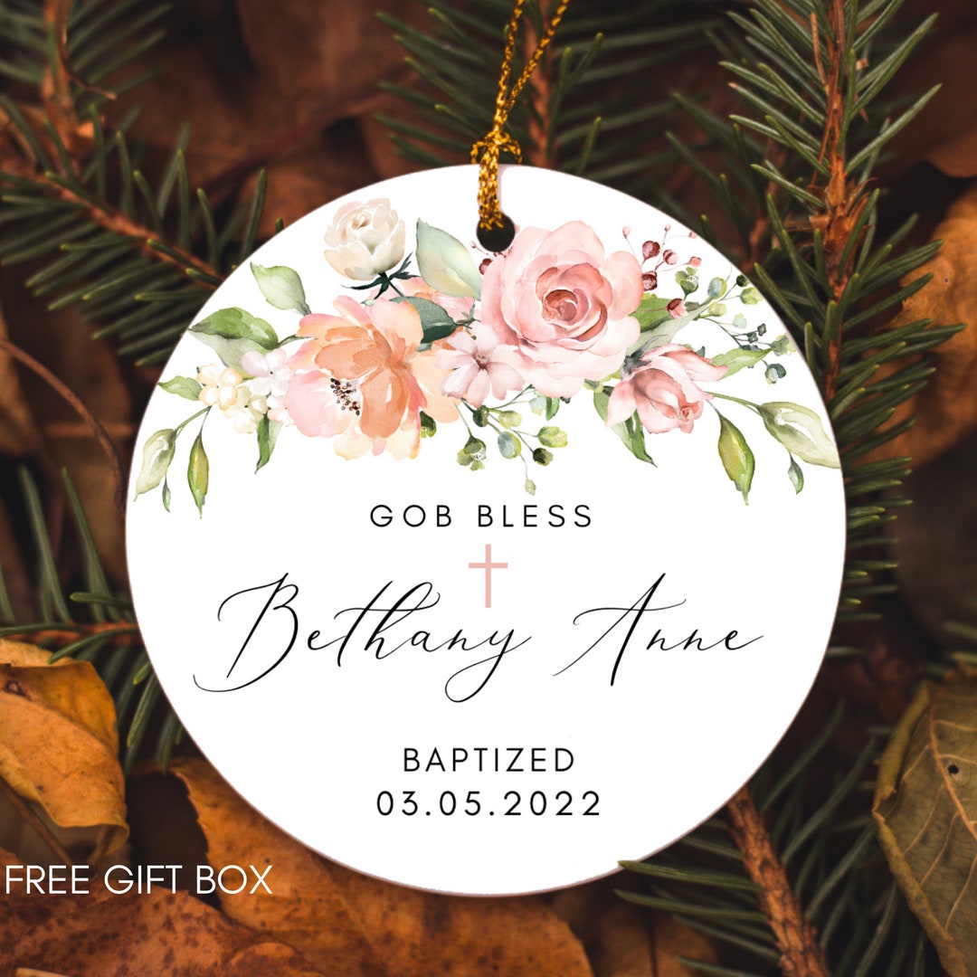 Personalized God Bless Baptism Ornament, Baptized Ornament Keepsake for ...