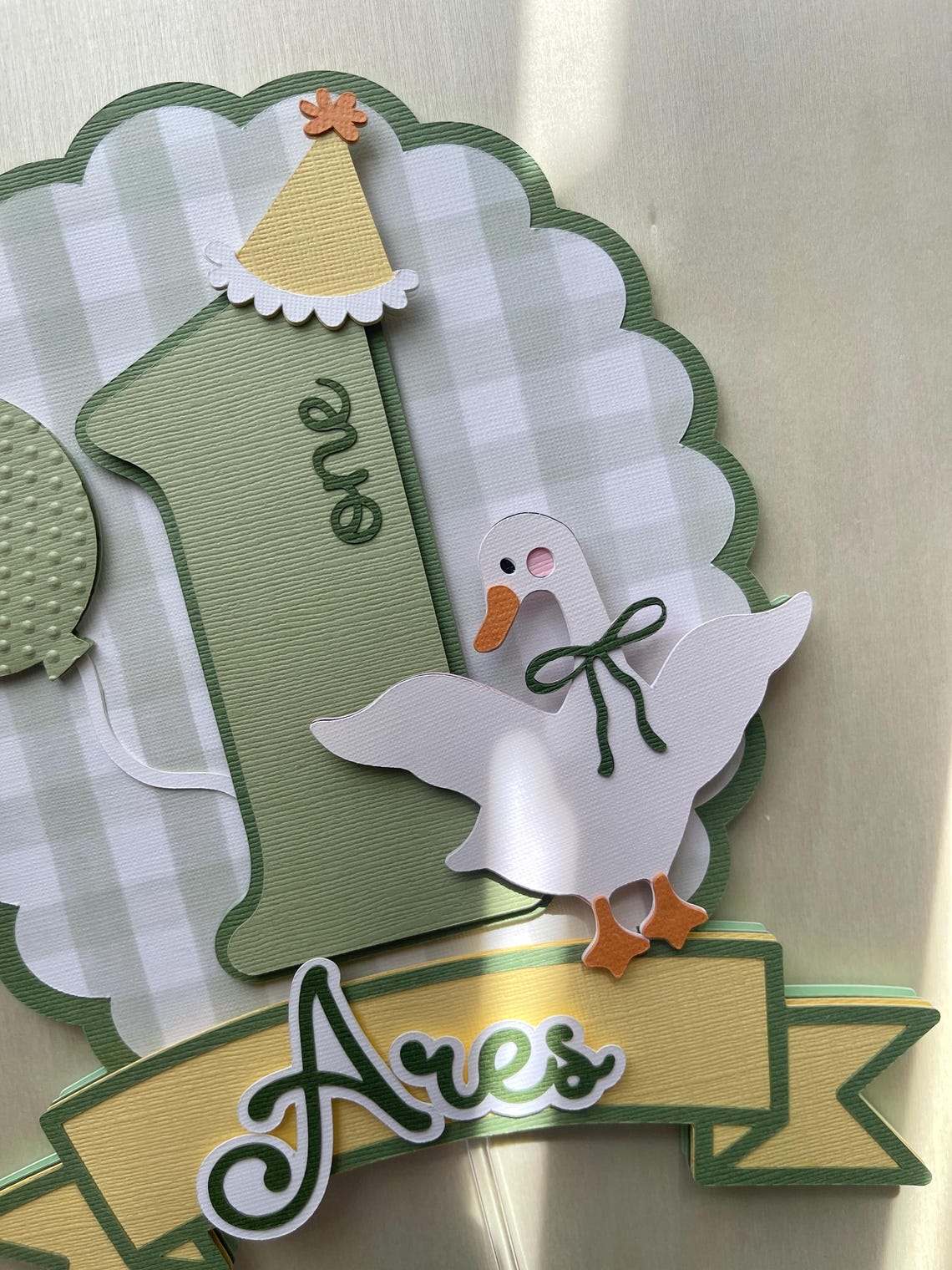 One Silly Goose Cake Topper & Matching Cupcake Toppers | Green - Etsy
