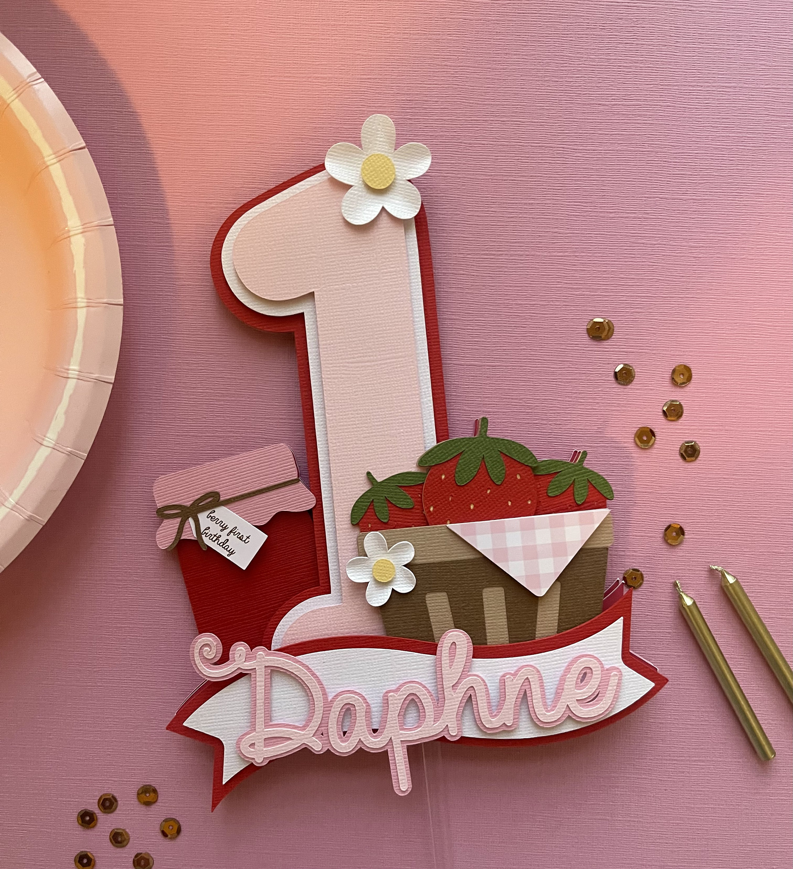 Berry First Birthday Cake Topper/ Strawberry Cake Topper - Etsy