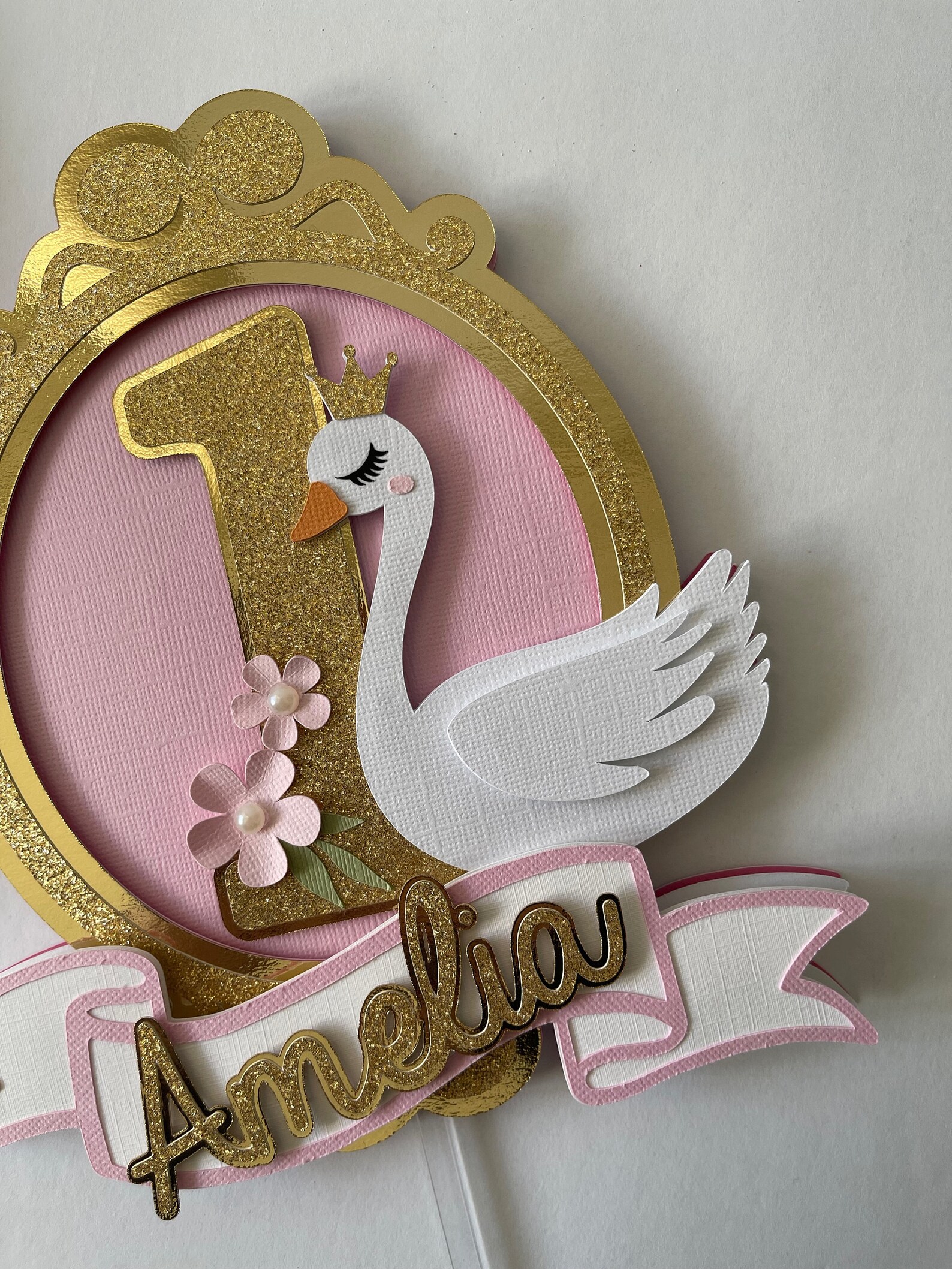 Swan Cake Topper 2 Styles Swan Birthday Theme - Etsy