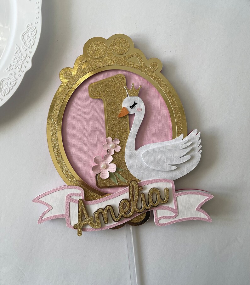 Swan Cake Topper 2 Styles Swan Birthday Theme - Etsy