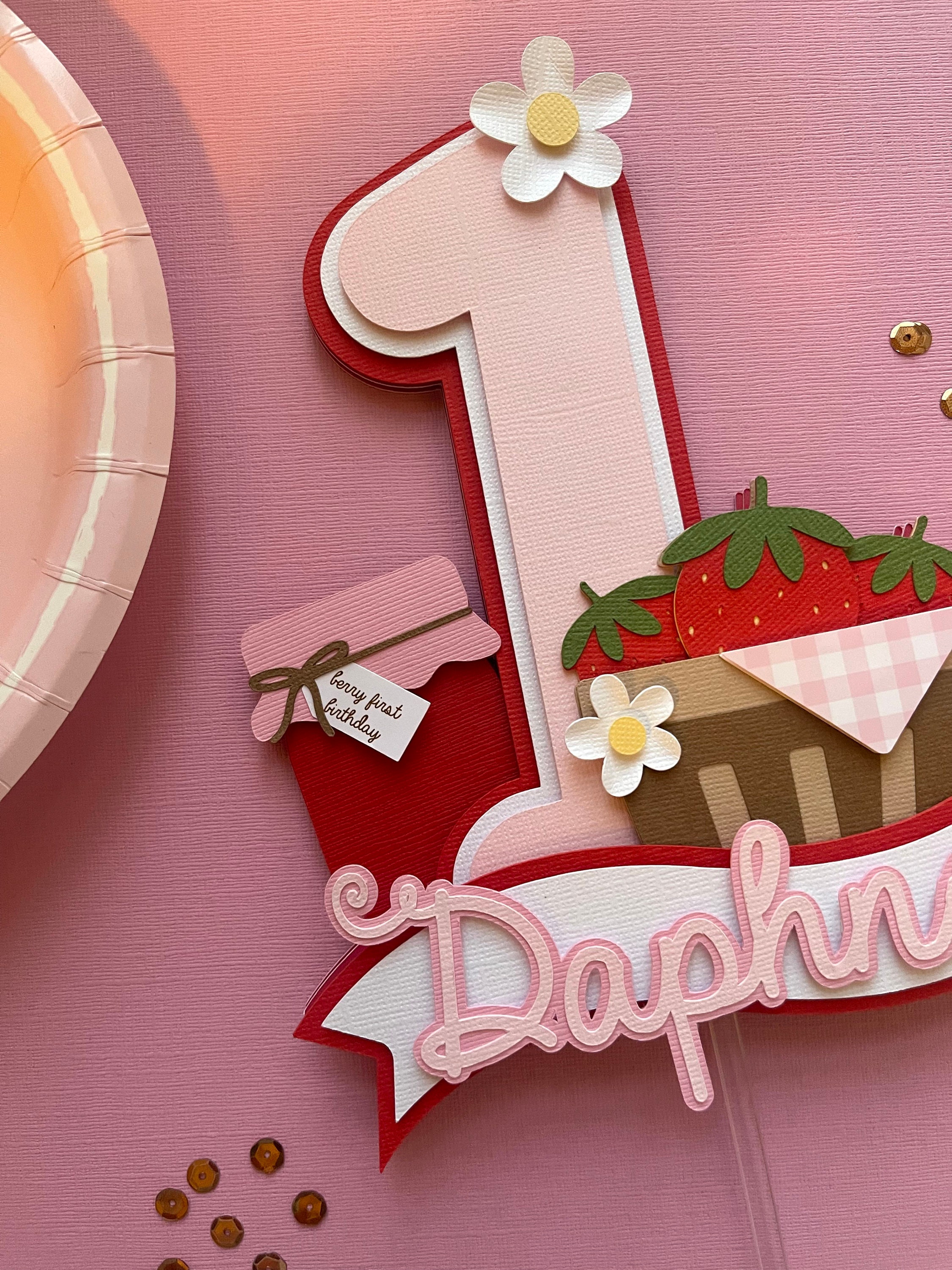 Berry First Birthday Cake Topper/ Strawberry Cake Topper - Etsy