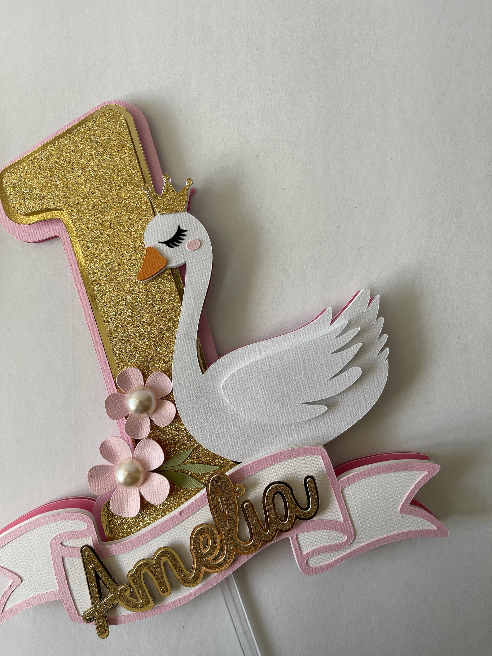 Swan Cake Topper 2 Styles Swan Birthday Theme - Etsy
