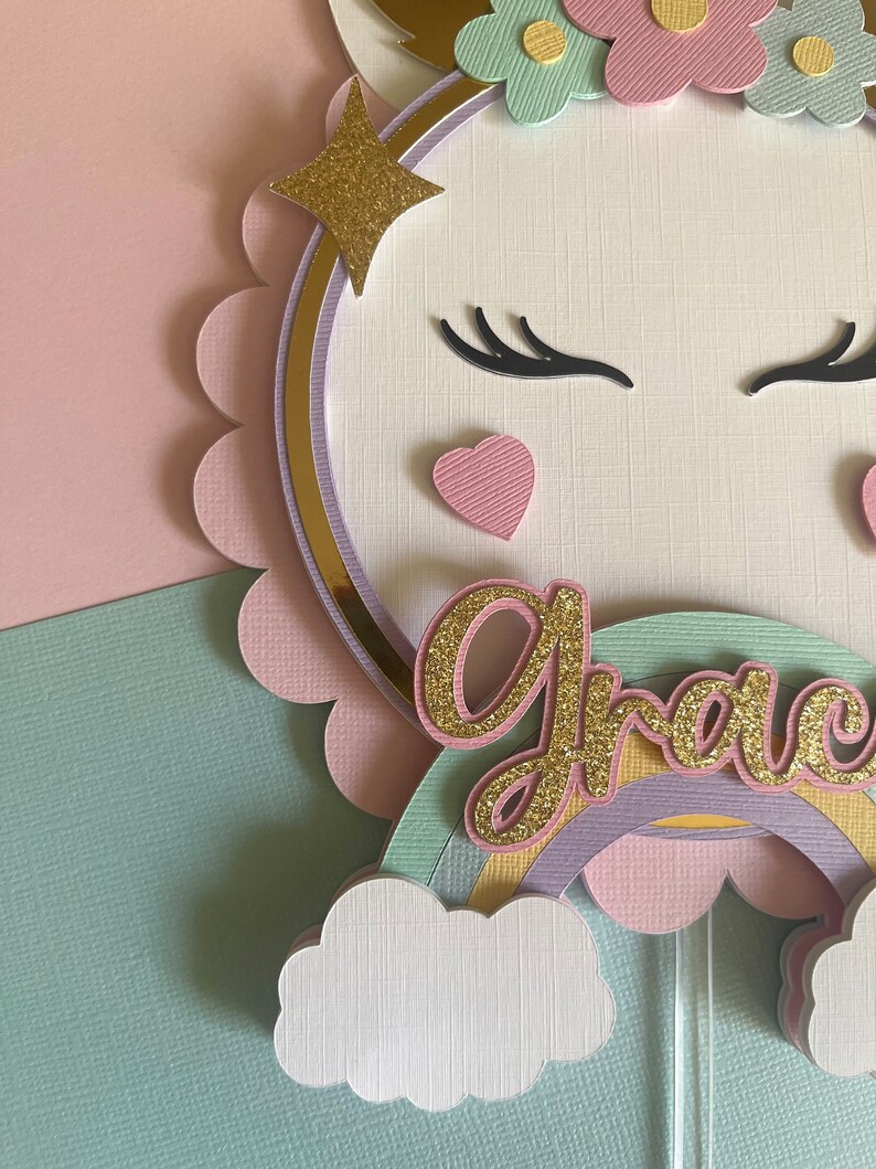 Unicorn Cake Topper Pastel Cake Topper - Etsy