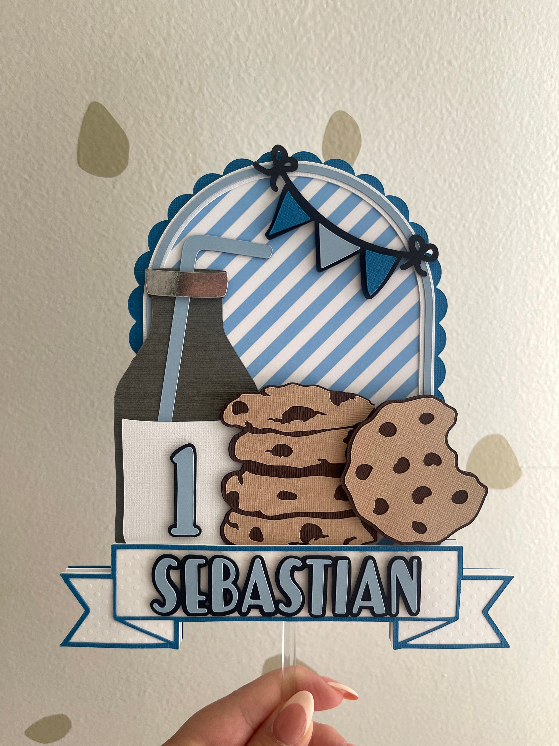 Milk & Cookies Cake Topper - Etsy