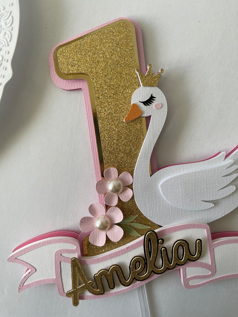 Swan Cake Topper 2 Styles Swan Birthday Theme - Etsy