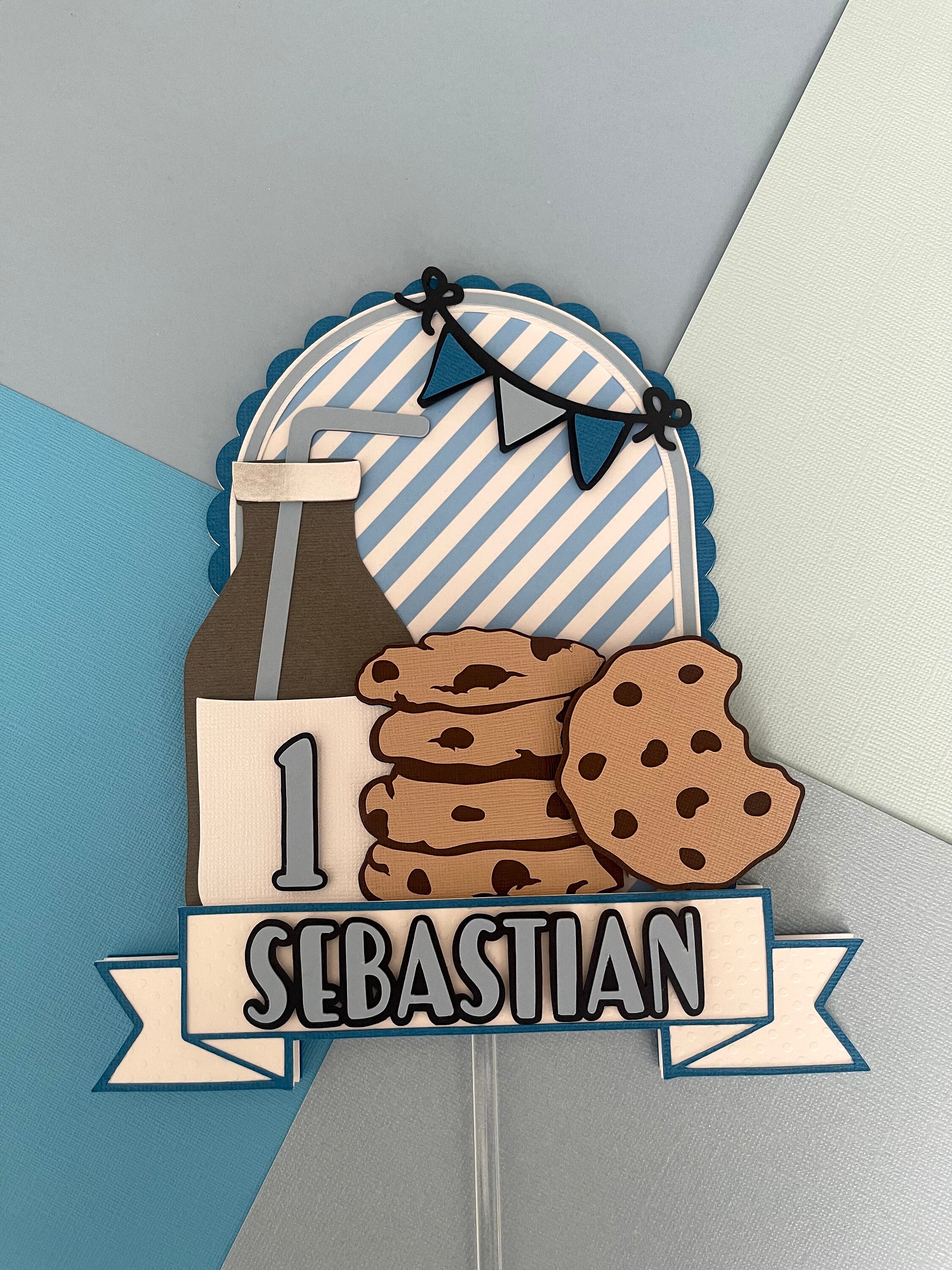 Milk & Cookies Cake Topper - Etsy