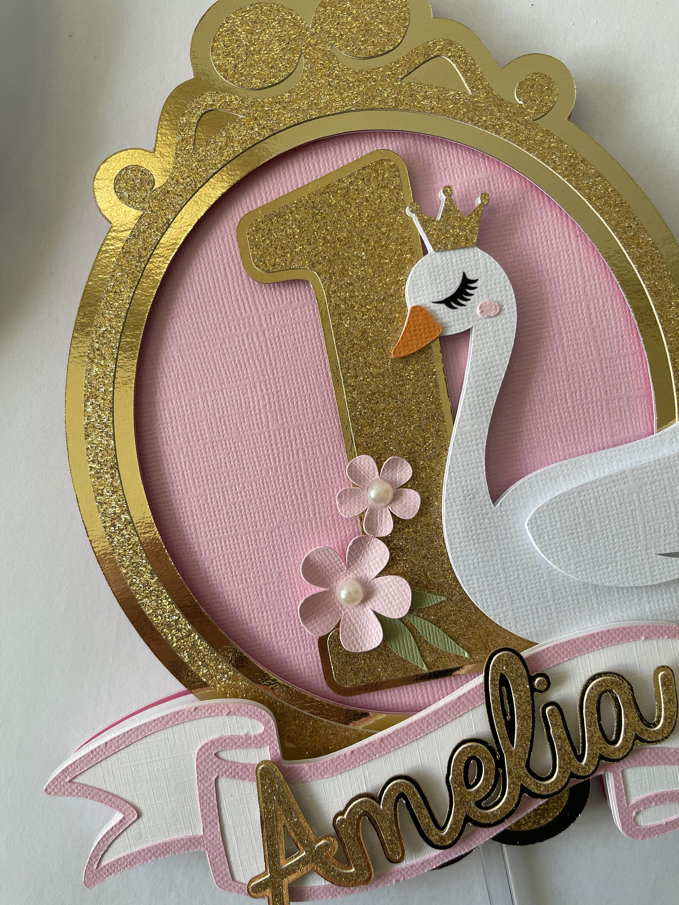 Swan Cake Topper 2 Styles Swan Birthday Theme - Etsy