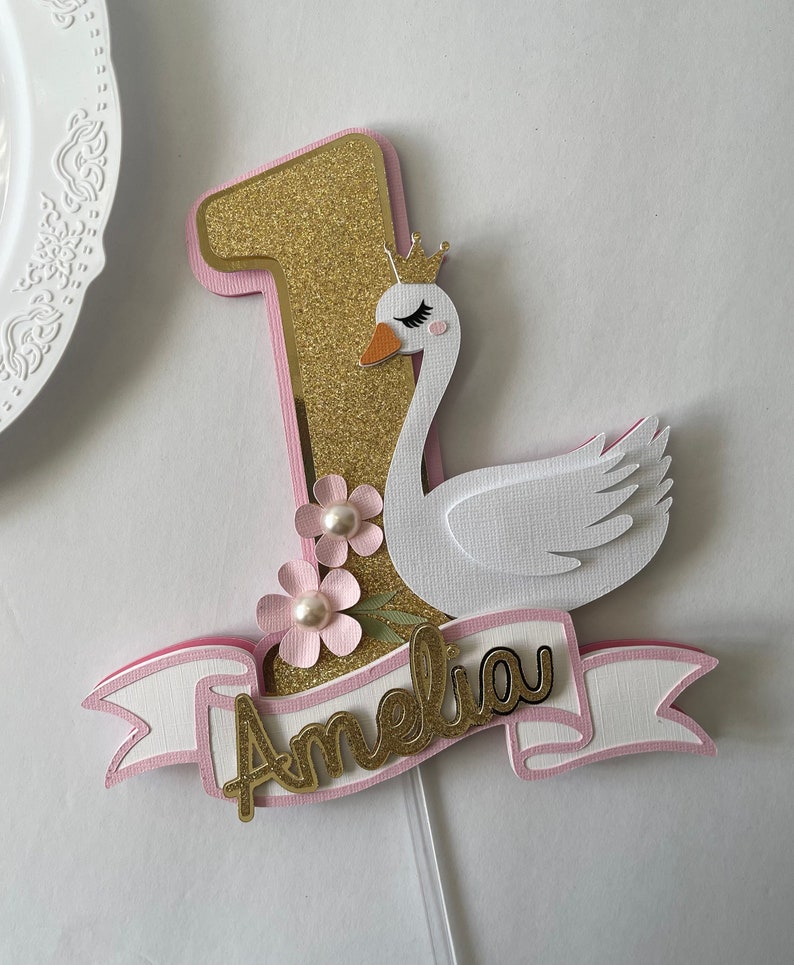 Swan Cake Topper 2 Styles Swan Birthday Theme - Etsy