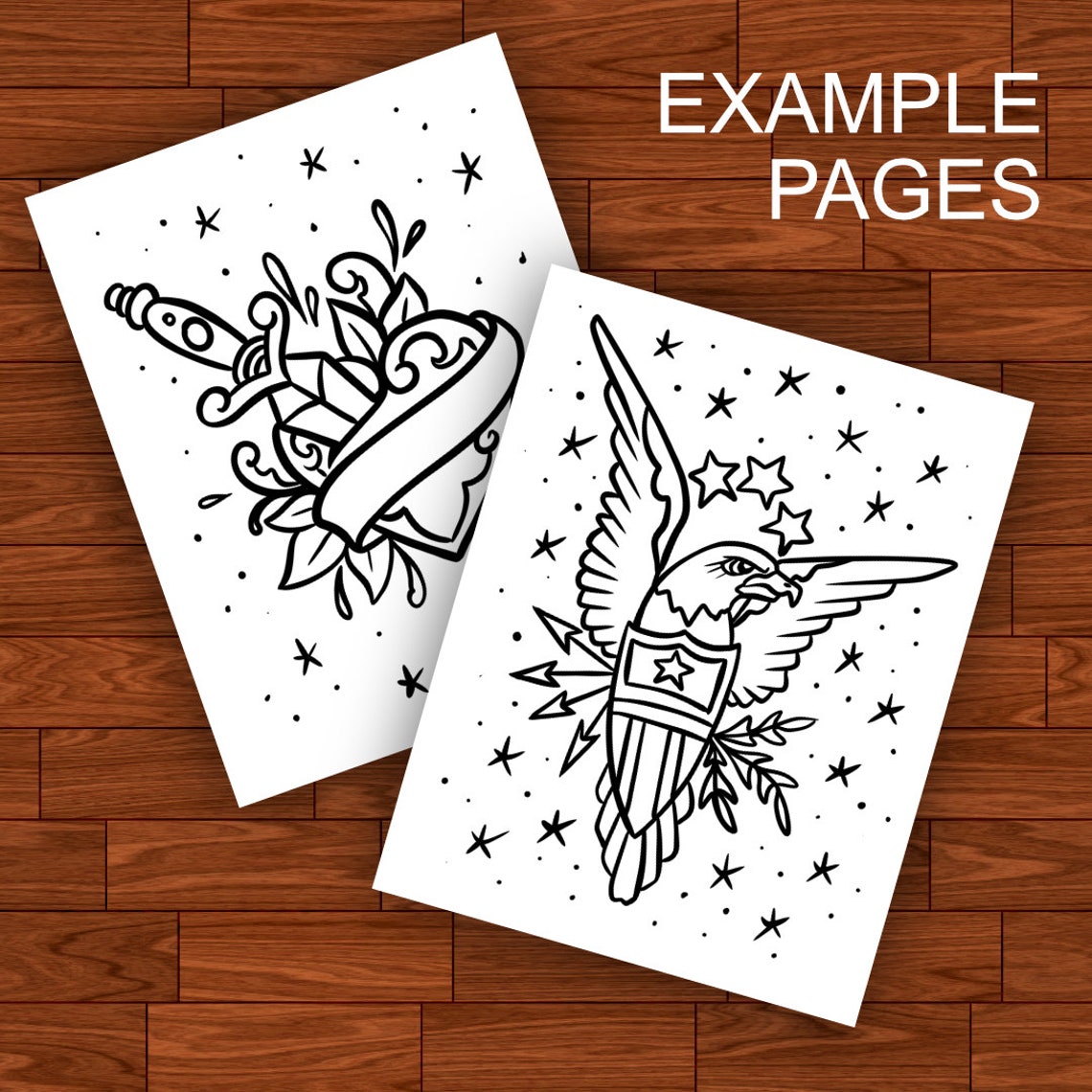 TATTOO Coloring Pages | Printable 8.5x11" | Hand Designed by a Real ...