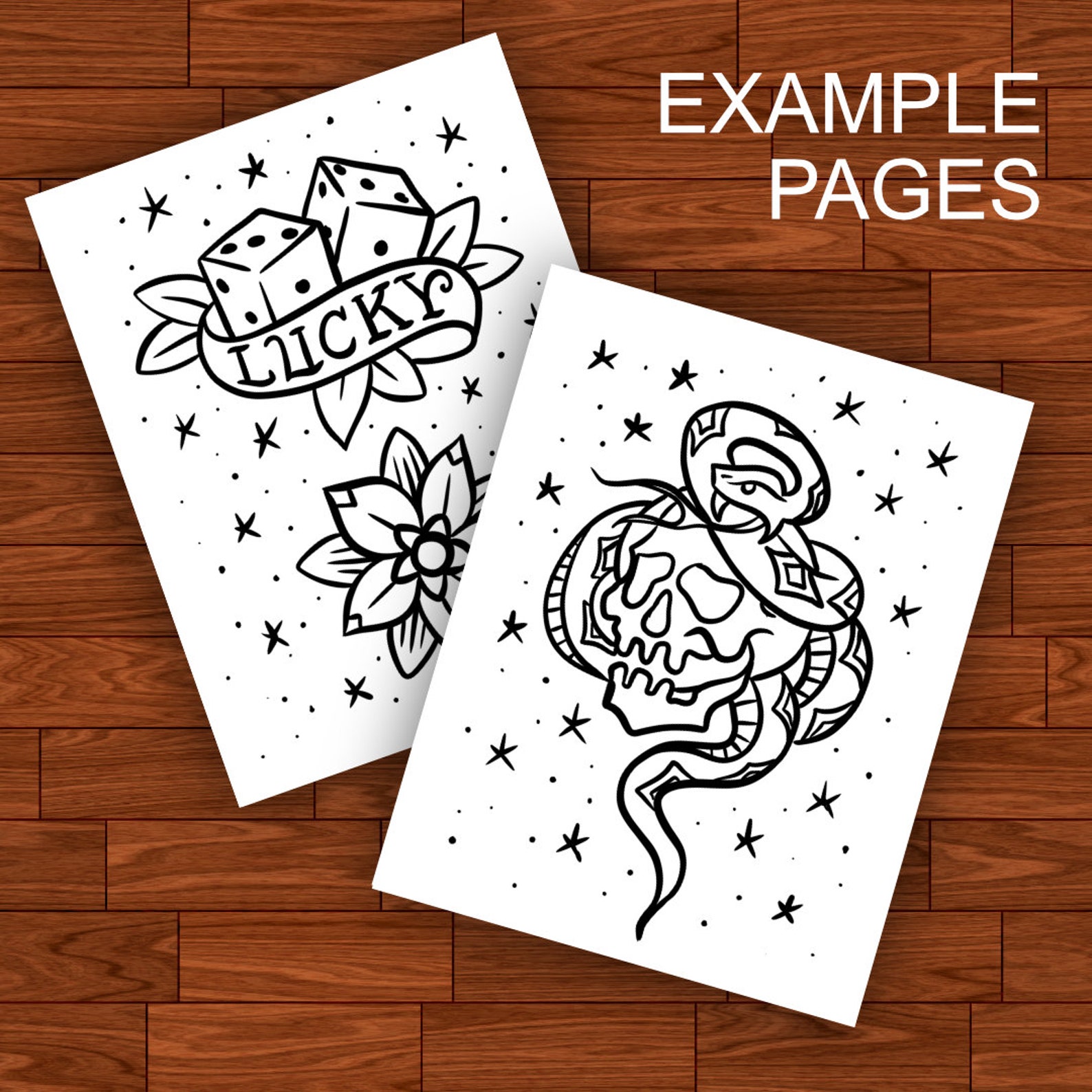 TATTOO Coloring Pages | Printable 8.5x11" | Hand Designed by a Real ...