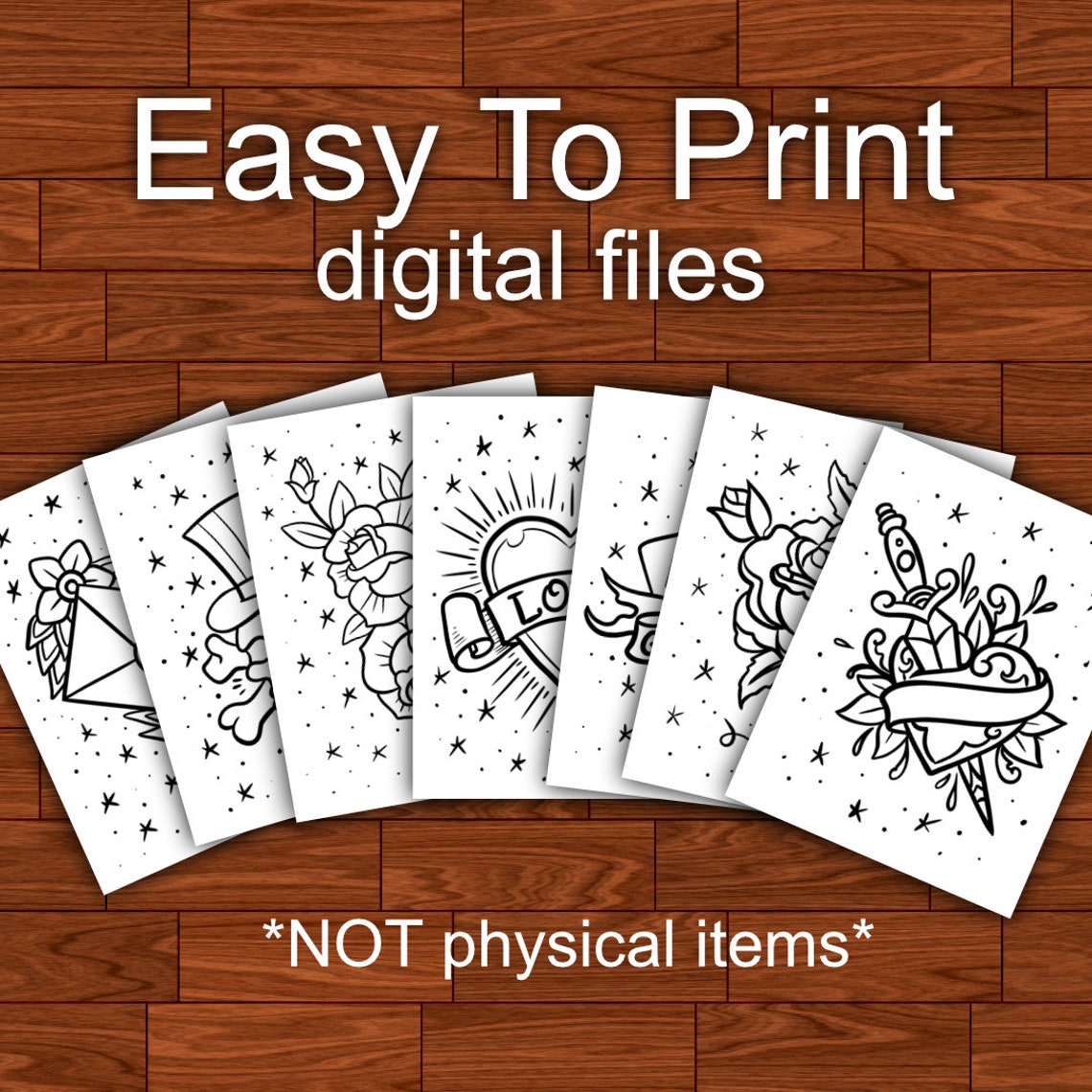 TATTOO Coloring Pages | Printable 8.5x11" | Hand Designed by a Real ...