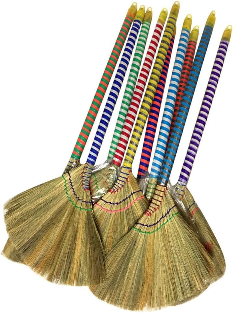 Handmade Vietnamese Straw Broom Set (3): 40" Natural Fiber Cleaning - Etsy