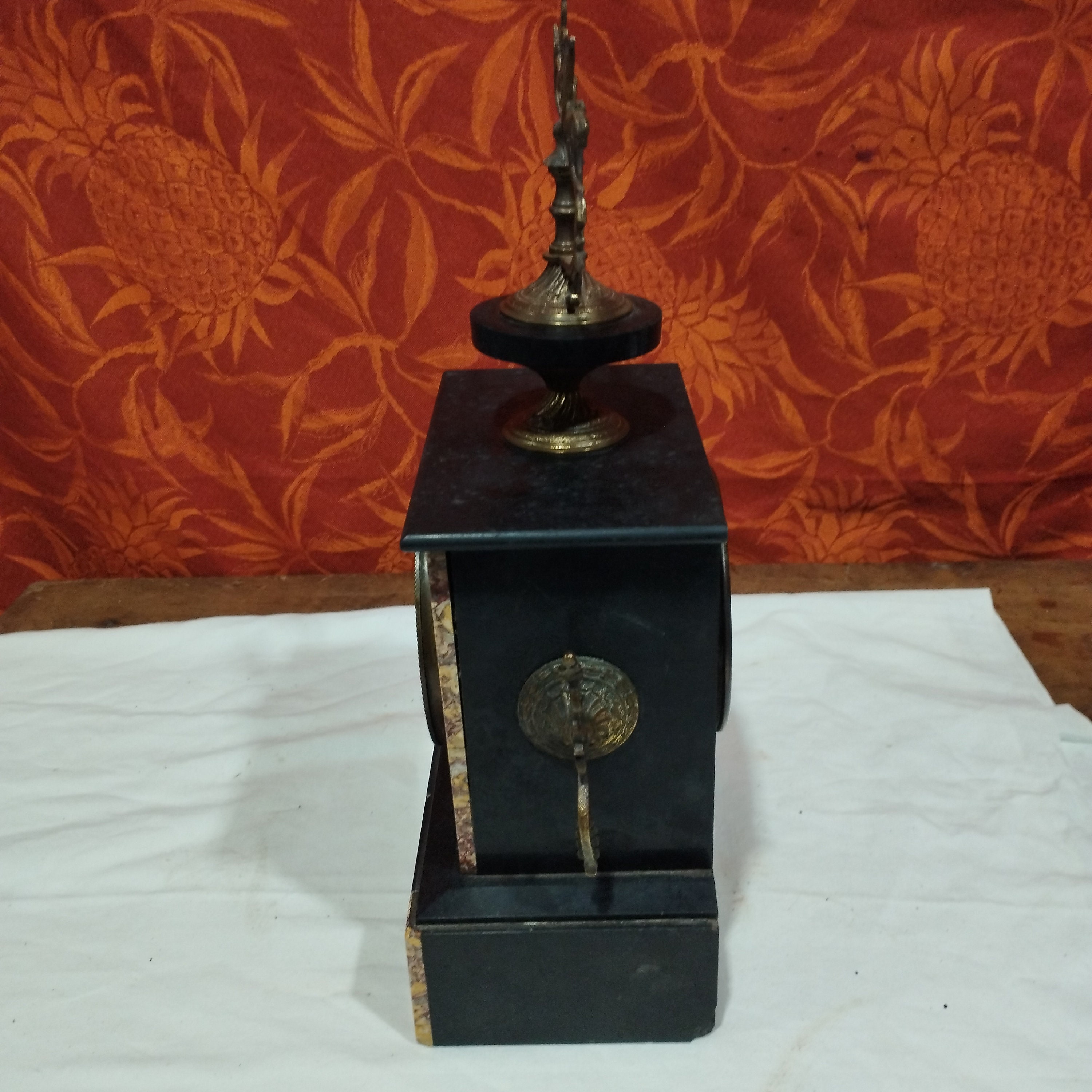 Old Bell Ringing Clock Napoleon III Marble and Brass Complete Mechanism ...