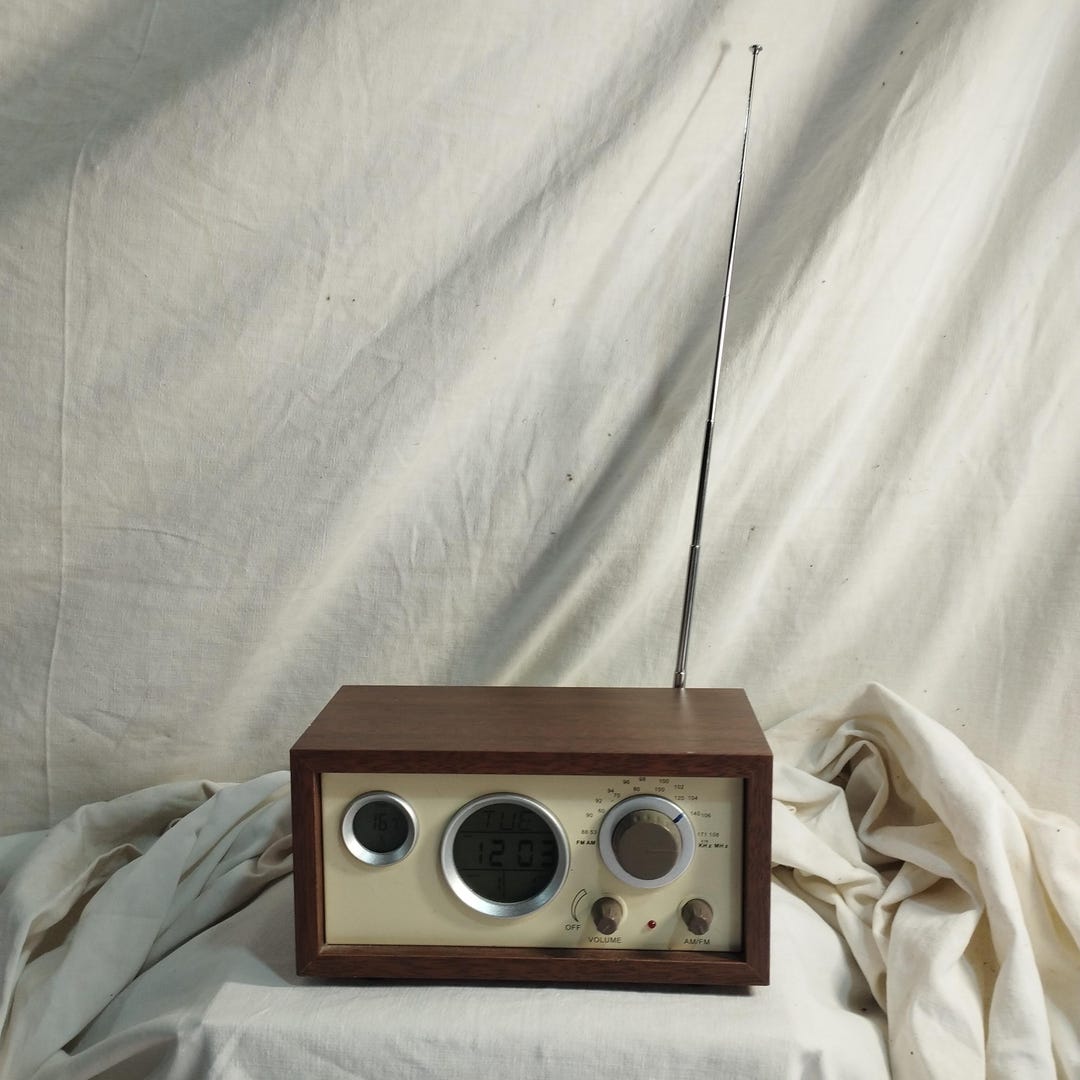 Old Small Retro Style Alarm Clock Displays Time, Date and Temperature ...