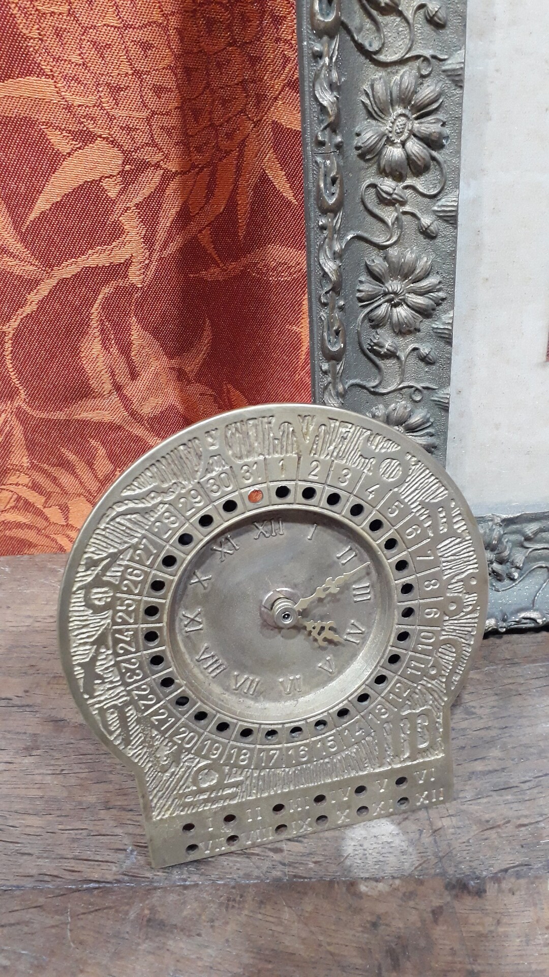 1950s: Solid Brass Clock Signs of the Zodiac Quartz Mechanism Horoscope ...