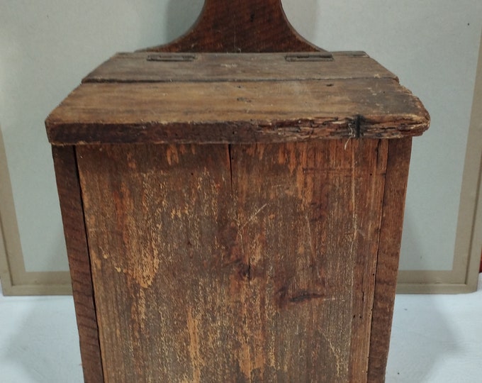 French Vintage Salt Chest ,salt Box, Folk Art, Hand Carved Wood,kitchen ...