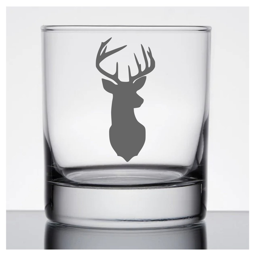 Deer Silhouette Whiskey Glass/ Rocks Glass/ Highball Glass/ Cup + Free ...