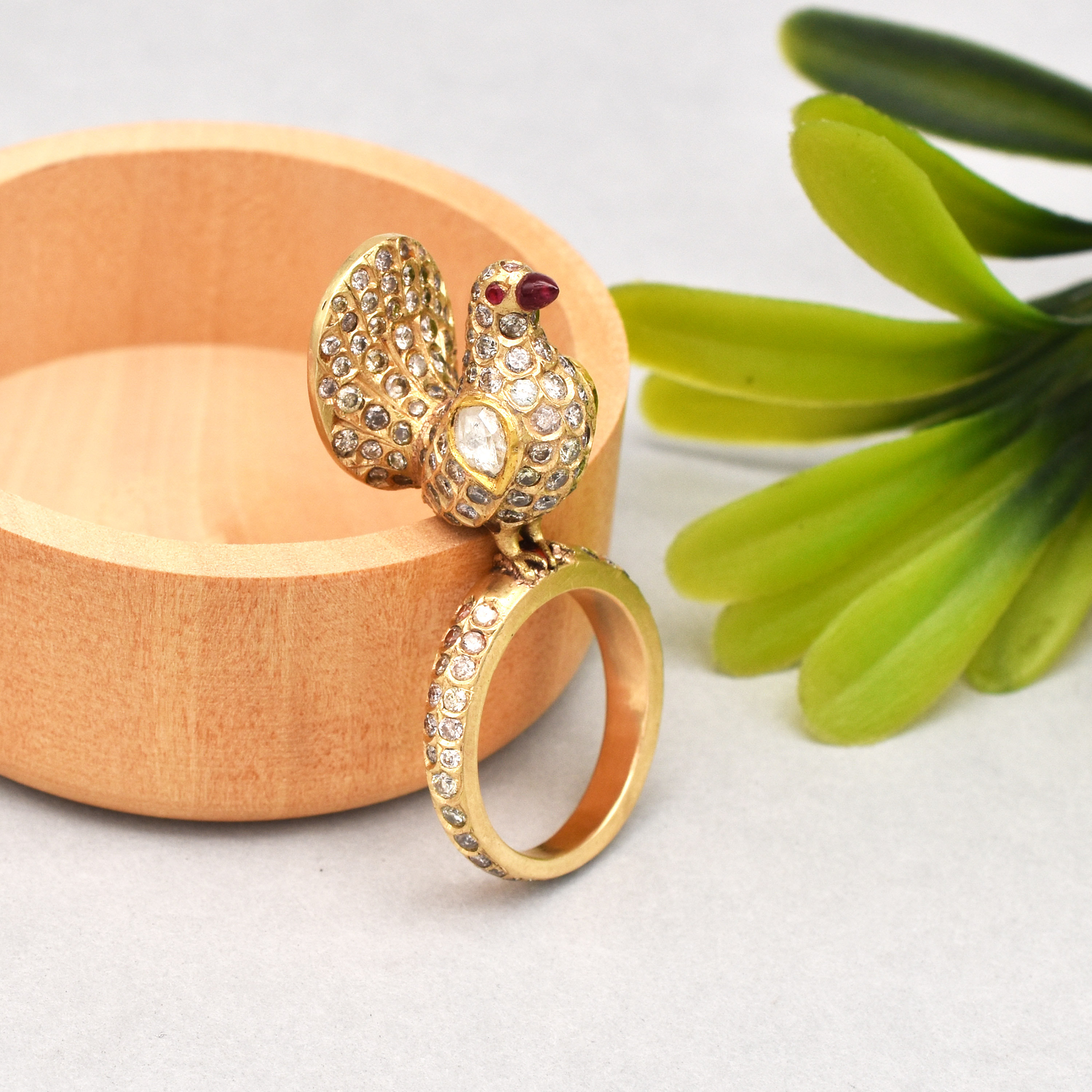 Pigeon Ring in 18k Gold Ring Diamond Pigeon Ring Gold Bird - Etsy
