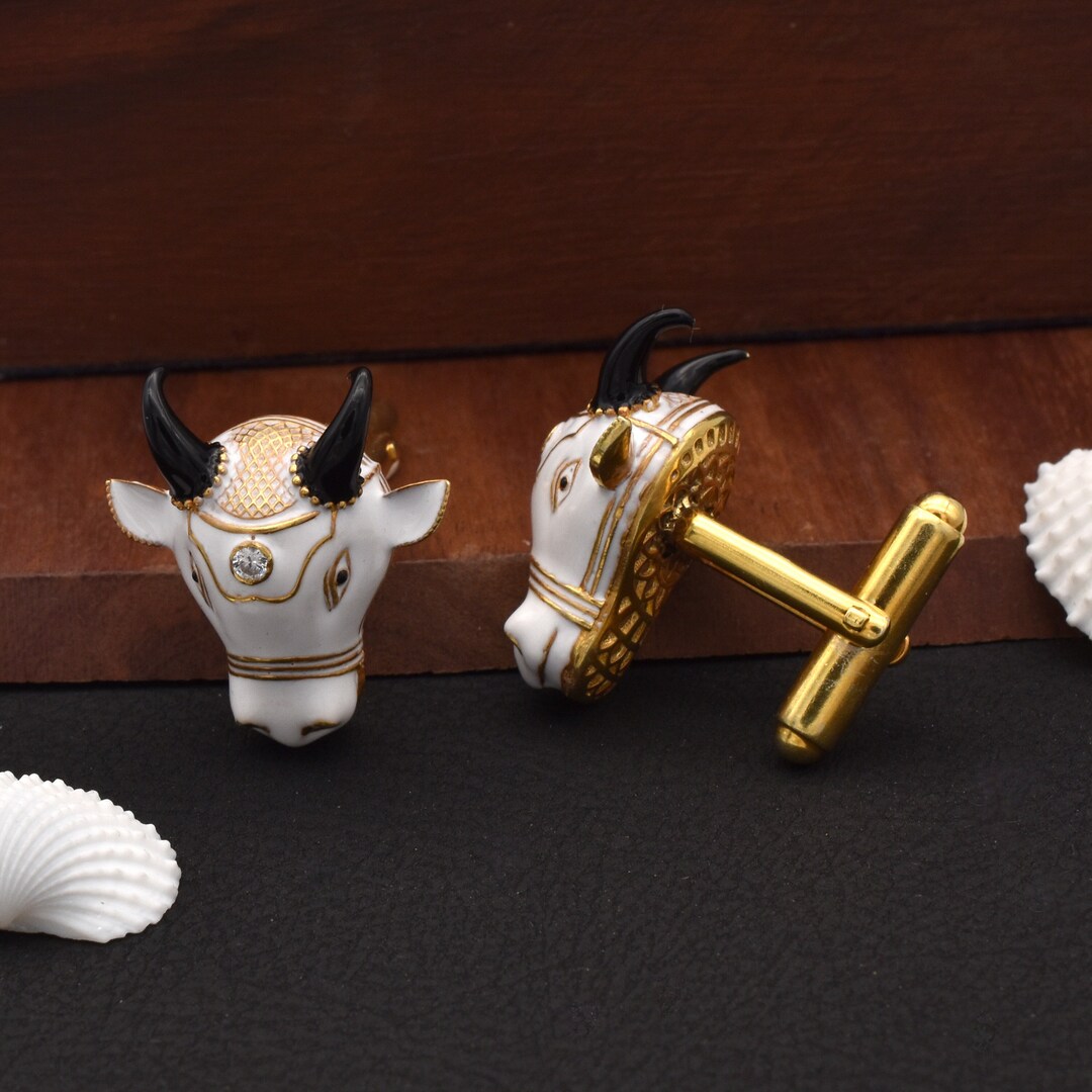 Cubic Zirconia Cow Head Tie Tack Cattle Cow Shape Cufflink Birthday ...