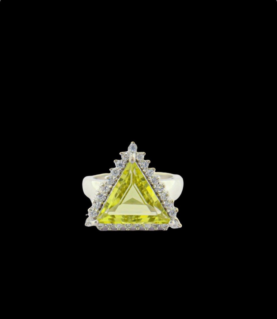 Trillion Cut Lemon Topaz Ring in 925 Solid Sterling Silver - Etsy