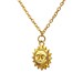 Sun Pendant in 18k Solid Gold, Sun Celestial Charm Pendant, Round Sun ...